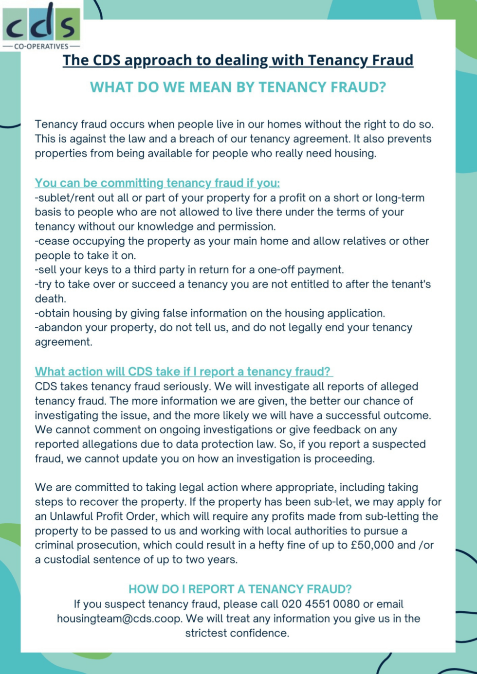 Tenancy Fraud | CDS CO-OPERATIVES